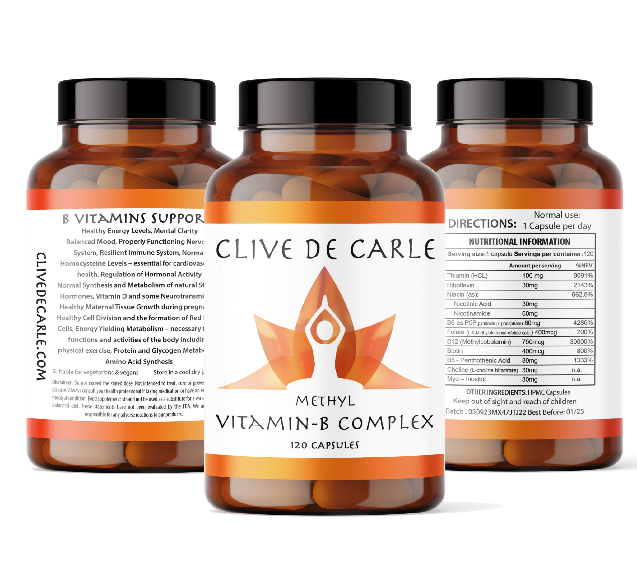 Vitamin B: Methyl-B Complex - 60/120 caps - Clive De Carle